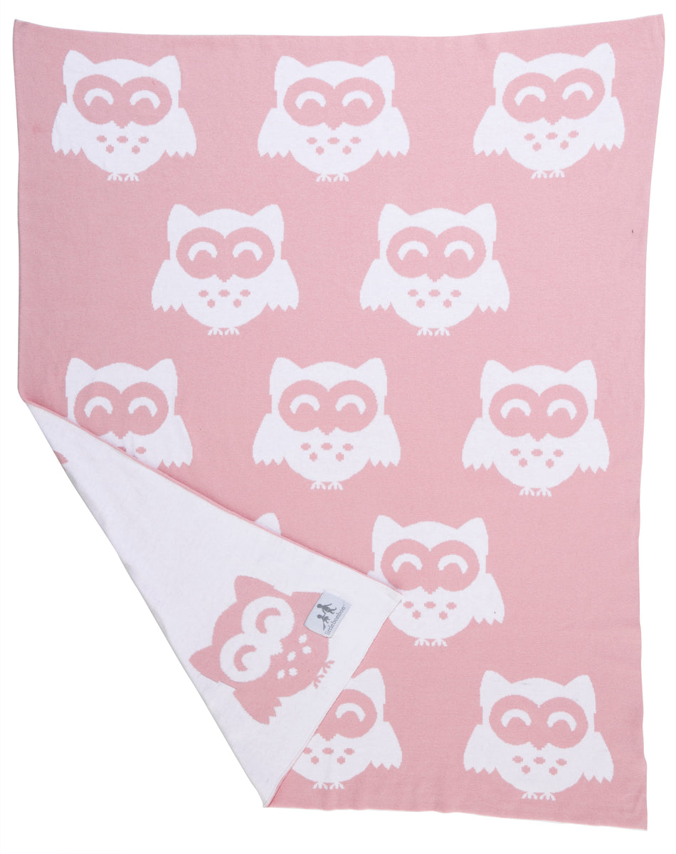 Little Bonbon Baby Blanket 100cm x 80cm - It's A Hoot Pink/White – Baby ...