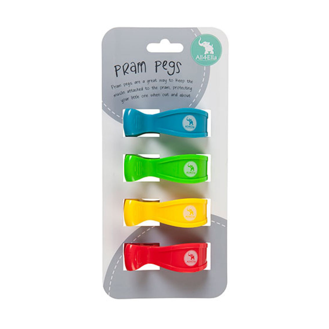 All4Ella Pram Pegs Quad Pack - Multi Train – Baby Care Nursery