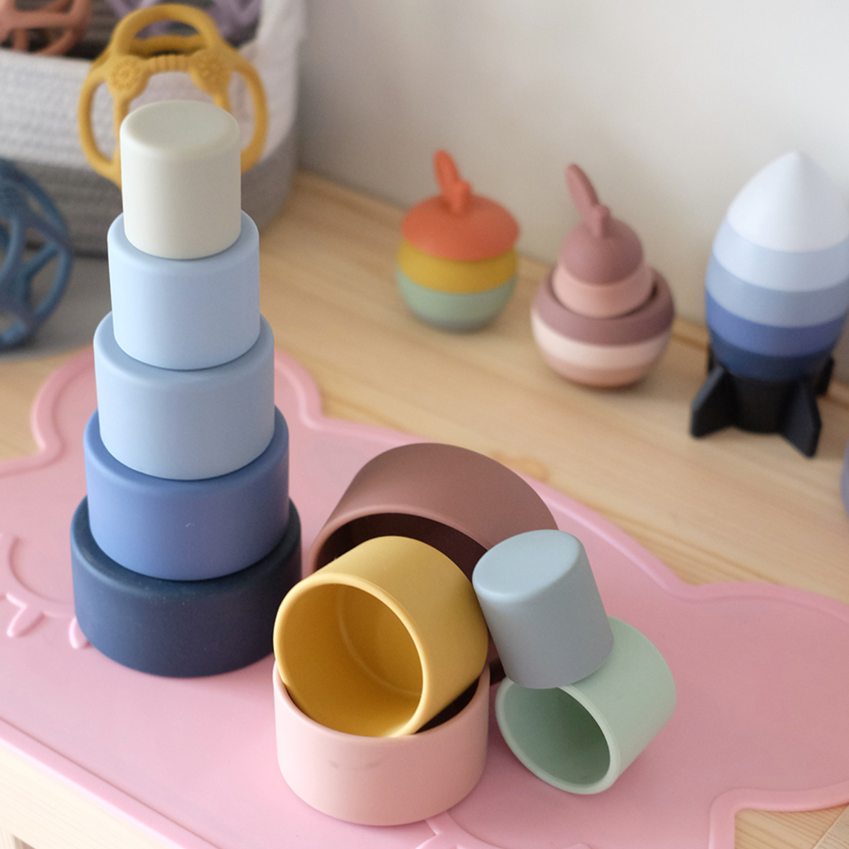 Playground Silicone Nesting Blocks - Multi – Baby Care Nursery
