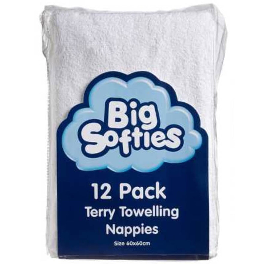 Big Softies 12 Pack Terry Towelling Nappies – Baby Care Nursery